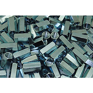 (100) Hex Coupling Nuts 1/2-13 x 5/8 x 1-1/4 Threaded Rod Connector Zinc