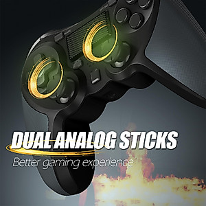 TERIOS Wireless Controllers Compatible with Play-Station 4 Game Controllers for PS-4 Pro/PS-4 Slim, Built-in Speaker & Multitouch Pad Rechargeable Lithium Battery (Full Dark Black)
