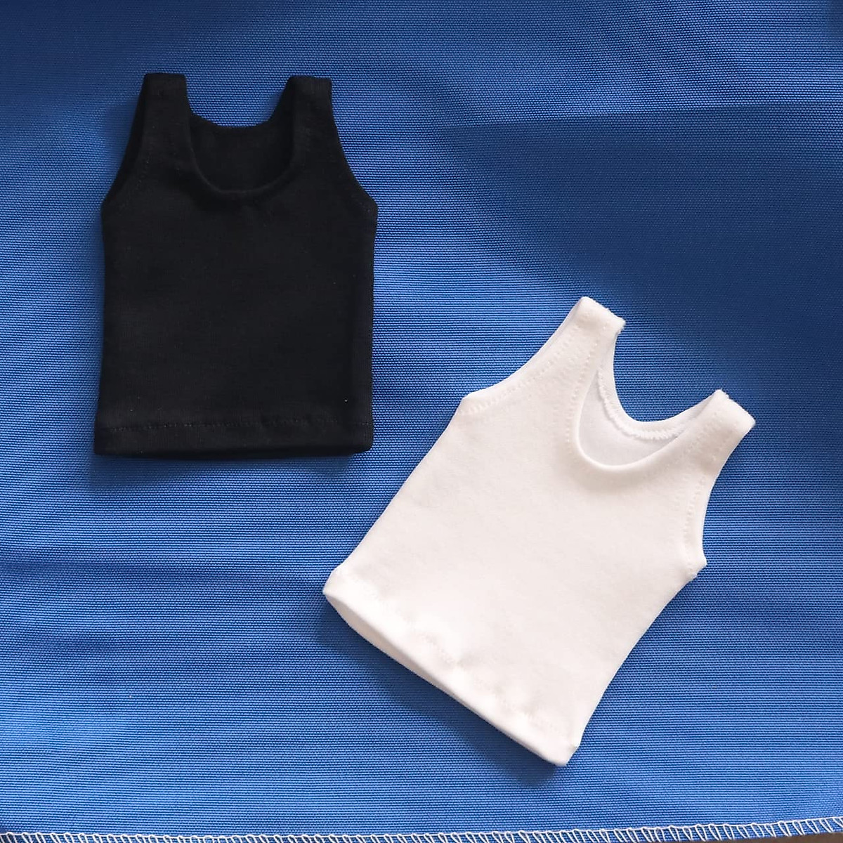 SSbeauty M 1/6 Custom Scale T-Shirt Sleeveless Vest Clothes for 12" Male & Female Action Figure Doll Clothes Toy (Black + White)