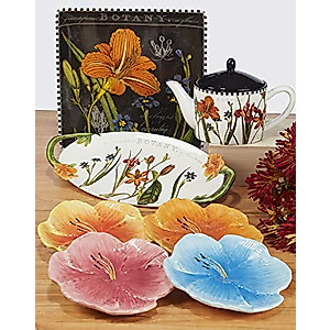 Certified International Botanical Flora 16 oz. Soup/Pasta Bowls, Set of 4, Multicolor