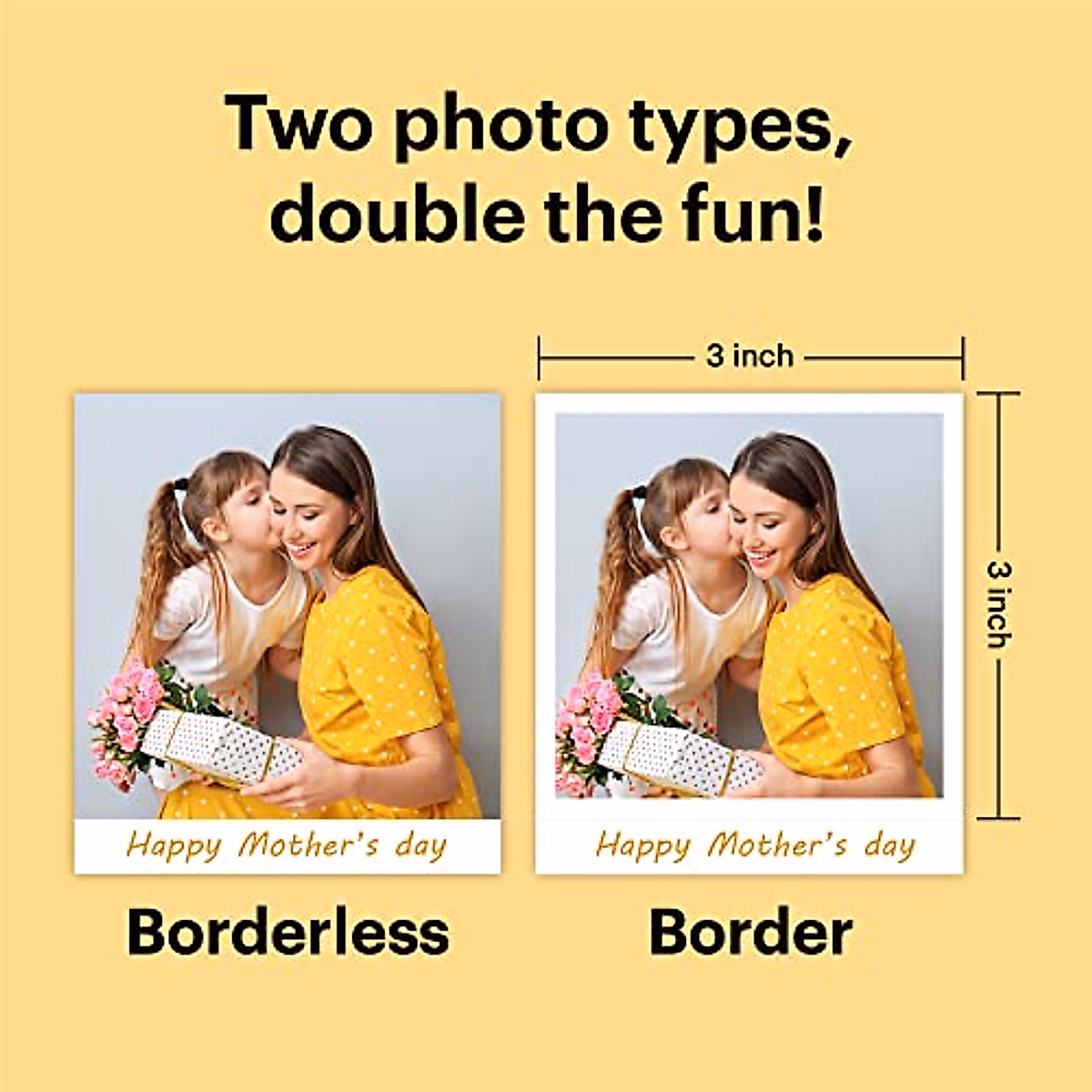 KODAK Mini 3 Retro 4PASS Portable Photo Printer (3x3 inches) + 8 Sheets, Black