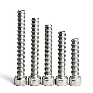 M6 x 30mm 35mm 40mm 45mm 50mm Socket Head Cap Screws Bolts 304 Stainless Steel Machine Metric Hex Socket Screw, 50PCS