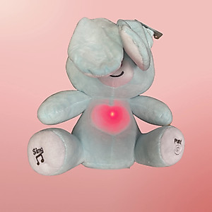 POMPIN Plush Peek A Boo Singing Bunny with Light Up Heart | Easter Bunny Toy | Plays Peek-A-Boo & Sings Do Your Ears Hang Low? | Easter Bunny Gift