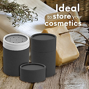 UTILE Powder Shaker Paperboard Cardboard 2 Oz Kraft Cylinder Tube with Lid – Empty Paper Sifter Containers for Storage Coffee Cosmetic Crafts (Black and Brown, 8 Pack)