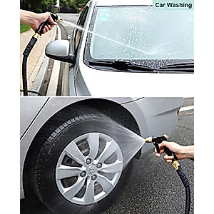 ESOW Garden Hose Nozzle, 100% Heavy Duty Metal Spray Gun with Full Brass Nozzle, High Pressure Watering Nozzle, Adjustable Spray Water Flow for Watering Plants, Showering Pet, Washing Car, Cleaning