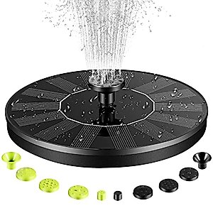 Solar Bird Bath Fountain, 1.4W Solar Powered Fountain Pump with 2 Packs of 10 Easy Install Nozzles, with 4 Fixed Rods Solar Bird Bath Fountain Pump for Pond, Pool, Fish Tank, Aquarium and Garden