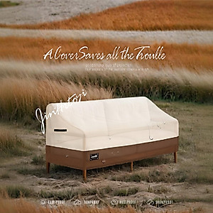 Jin Hrtoyi 2-Seater Outdoor Couch Cover,58" Wx32 Dx31 H Inches Patio Loveseat Cover,100% Waterproof Heavy Duty Patio Sofa Covers,Patio Furniture Covers,Beige&Brown