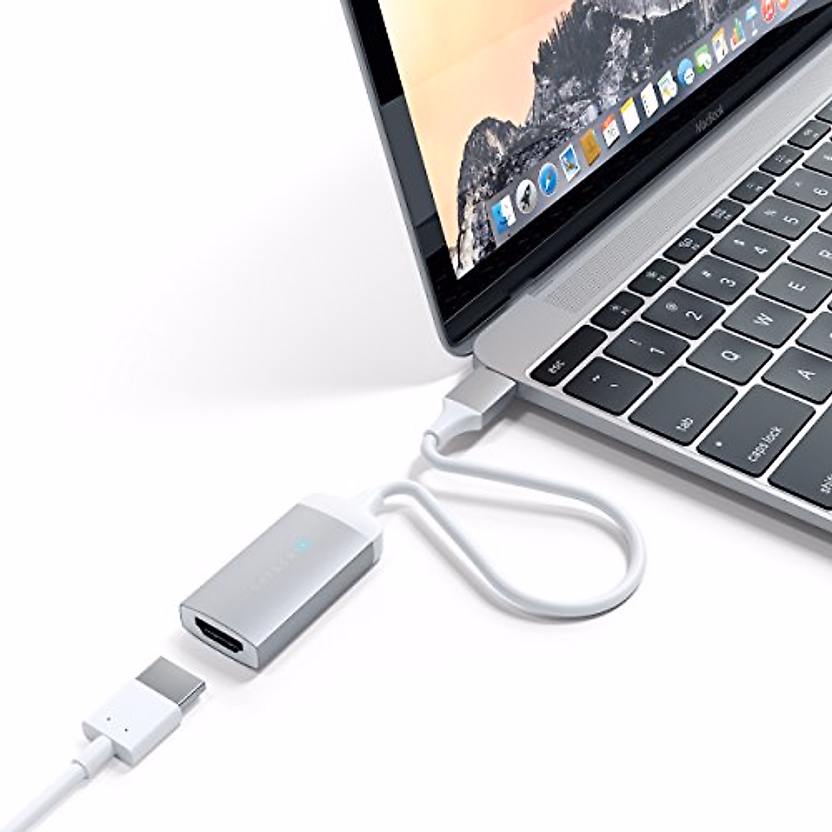 Satechi USB C to HDMI Adapter 4K (60Hz), USB C to HDMI for MacBook Pro/Air M1 M2 M3, iPad Pro, iPhone 15, Dell, HP, Surface, Lenovo and More - Silver