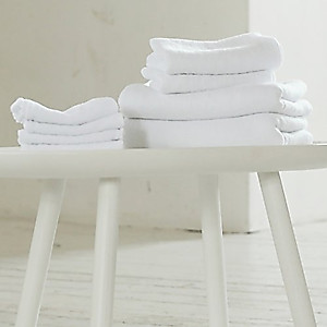 LinenMe Wash Cloths x4 100% Linen , 12 by 12-Inch, Optical White