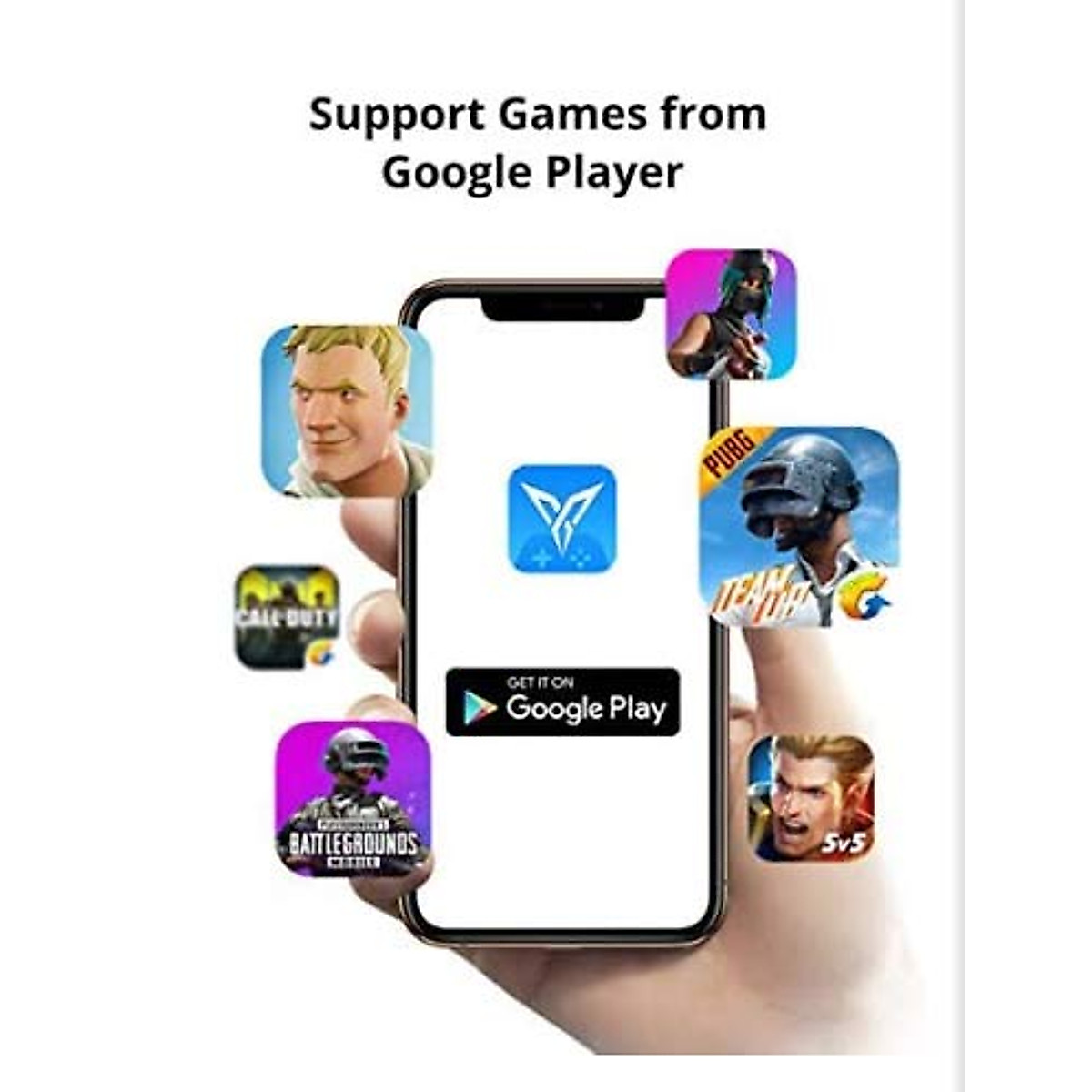 FLYDIGI Wee2T Mobile Game Controller Telescopic for Android of MOBA, Unique Tensile Design, Compatible with The Mobile of 3.5-6.3 Inch (75-165mm). Not Support iOS 13.4 and Above