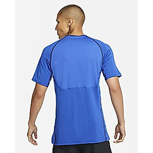 Nike Pro Dri-FIT Men's Slim Fit Short-Sleeve Dri-Fit Top (as1, Alpha, m, Regular, Regular, Royal Blue/Black, Medium)