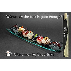 Albino Monkey 200 Round Separated Disposable Chopsticks | Best for Sushi | Bamboo Wooden Chinese Chop sticks - Bamboo Chopstick Bulk - Disposable Utensils Premium Quality - (100 Pairs)