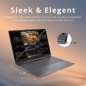 Lenovo Yoga 7i 2-in-1 360° 15.6" Touch Screen Laptop, Intel Evo Platform i5 1135G7, 8GB RAM, 1TB PCIe SSD, Intel Iris Xe Graphics, Backlit Keyboard, Win 11, Slate Grey, 32GB USB Card