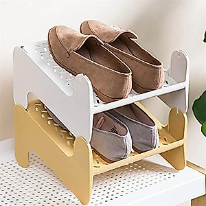 zxb-shop Houseware Stackable Shoe Storage Shelf Nordic Simple Shoe Rack Home Plastic Shoe Cabinet Layered Organizers Racks Shoe Organizer (Color : White Color)