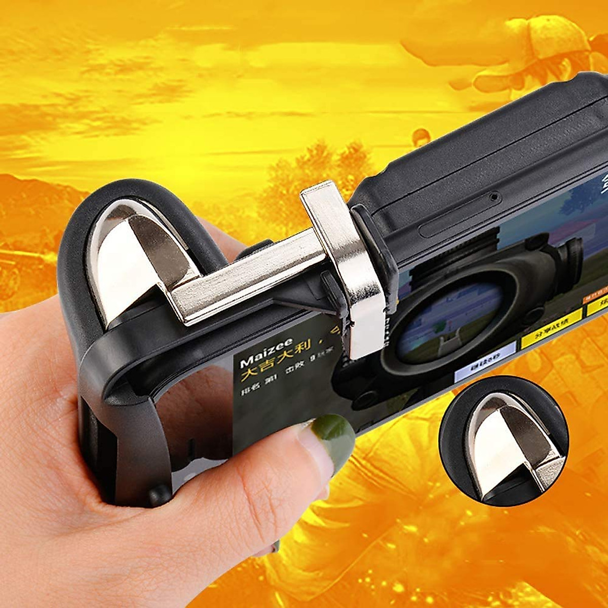 Mobile Game Controller L1R1 Triggers [ 2 Finger ], FPS or Battle Royale Controller Gaming Grip Joystick Gamepad, Shoot Aim Keys for 4.7-6.5" Android/iOS Phone