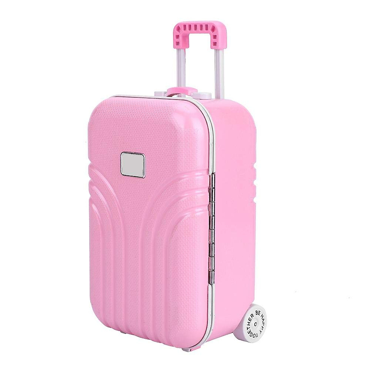 Liukouu Mini Suitcase Toy, Pink, Plastic, Rolling, Durable, for Children's Day & Birthday