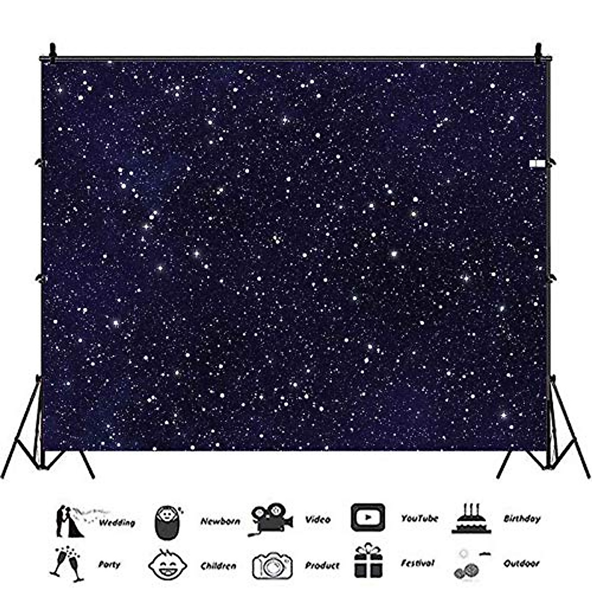 XLL Early 2000s Theme Backdrops Night Sky Star Universe Space Starry Photo Background Galaxy Stars Children Boy or Girl Birthday Party Photography Backdrops Cake Table Banner 7x5ft
