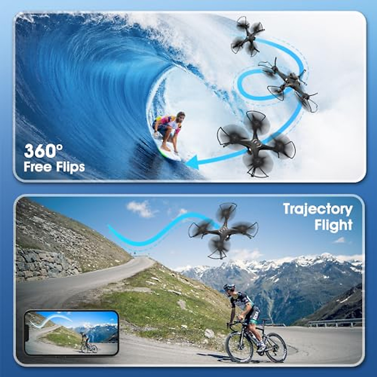 ATTOP Drone with Camera for Adults/Kids/Beginners - W10 1080P 120° FPV Live Video Drone, Beginner Friendly with 1 Key Fly/Land/Return, 360° Flip, APP/Remote/Voice/Gesture/Gravity Control, Camera Drone for Kids 8-12, No FAA License Required,, Gift Ideas, C