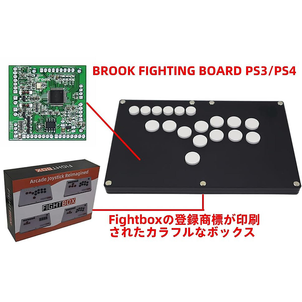B1-PS-B Ultra-Thin All Buttons Arcade Joystick Game Controller For For PS5/PS4/PS3/PC Black Matte Acrylic Panel