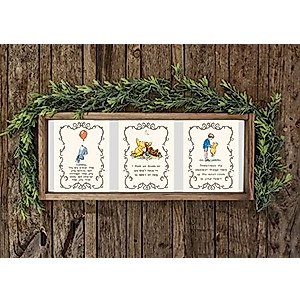 Classic Winnie Wall Decor Pooh Quotes Prints Pattern B, 5x7 Inch Adorable For Baby Shower Decorations Birthday Favors Centerpiece For Tables