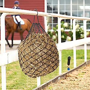 4 Pcs Slow Feed Hay Net Hay Feeder Hay Bag Hay Net for Horses Slow Feeder Haynet 40 Inch Length with 2 Inch Holes Hanging Horse Feed Net for Horses Goat Cattle Equine Stalls Barn Supplies (Black)