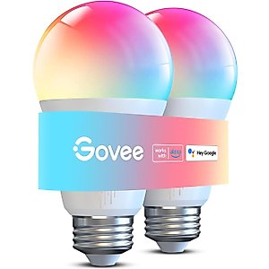 Govee Smart Light Bulbs 1200 Lumens, Color Changing Light Bulbs RGBWW Dimmable, Works with Alexa & Google Assistant, Color Lights Bulb, 12W 85W Equivalent A19 LED Bulbs for Bedroom Living Room, 2 Pack