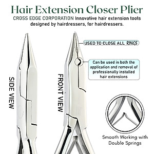 My Hair Tools Professional Hair Extension Tools Kit, Hair Extensions Remover Pliers, Micro Links Beads Hair Pulling Hook & Microbead Ring Loop Tool Stainless Steel Hair Supplies Packed in Soft Case