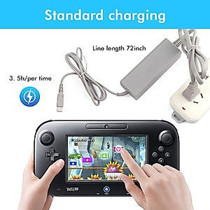 Charger for Wii U Gamepad, AC Adapter Power Cord Charging Cable Replacement for Nintendo Wii U Gamepad