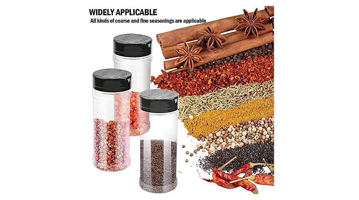 12 Pack Plastic Spice Containers - Perfect for Home & Commercial