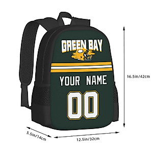ANTKING Green Bay Backpack Custom any Name and Number Gifts for Men Women