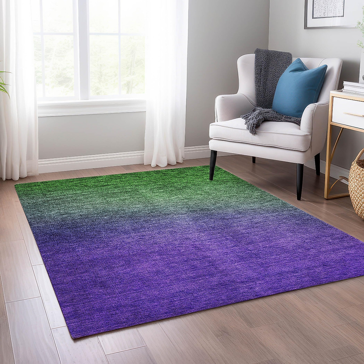 Addison Rugs Chantille ACN587 Green 9' x 12' Indoor Outdoor Area Rug, Easy Clean, Machine Washable, Non Shedding, Bedroom, Living Room, Dining Room, Kitchen, Patio Rug