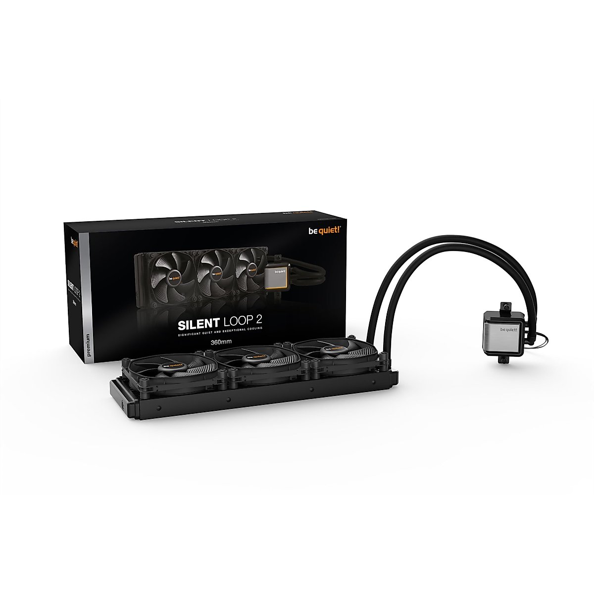 be quiet! Silent Loop 2 360mm CPU Liquid Cooler for Heavily Overclocked Systems, 2X Silent Wings 3 PWM high-Speed Fans, dampened and Adjustable Pump, 6-Pole Motor, 3-Chamber Pump, ARGB LEDs