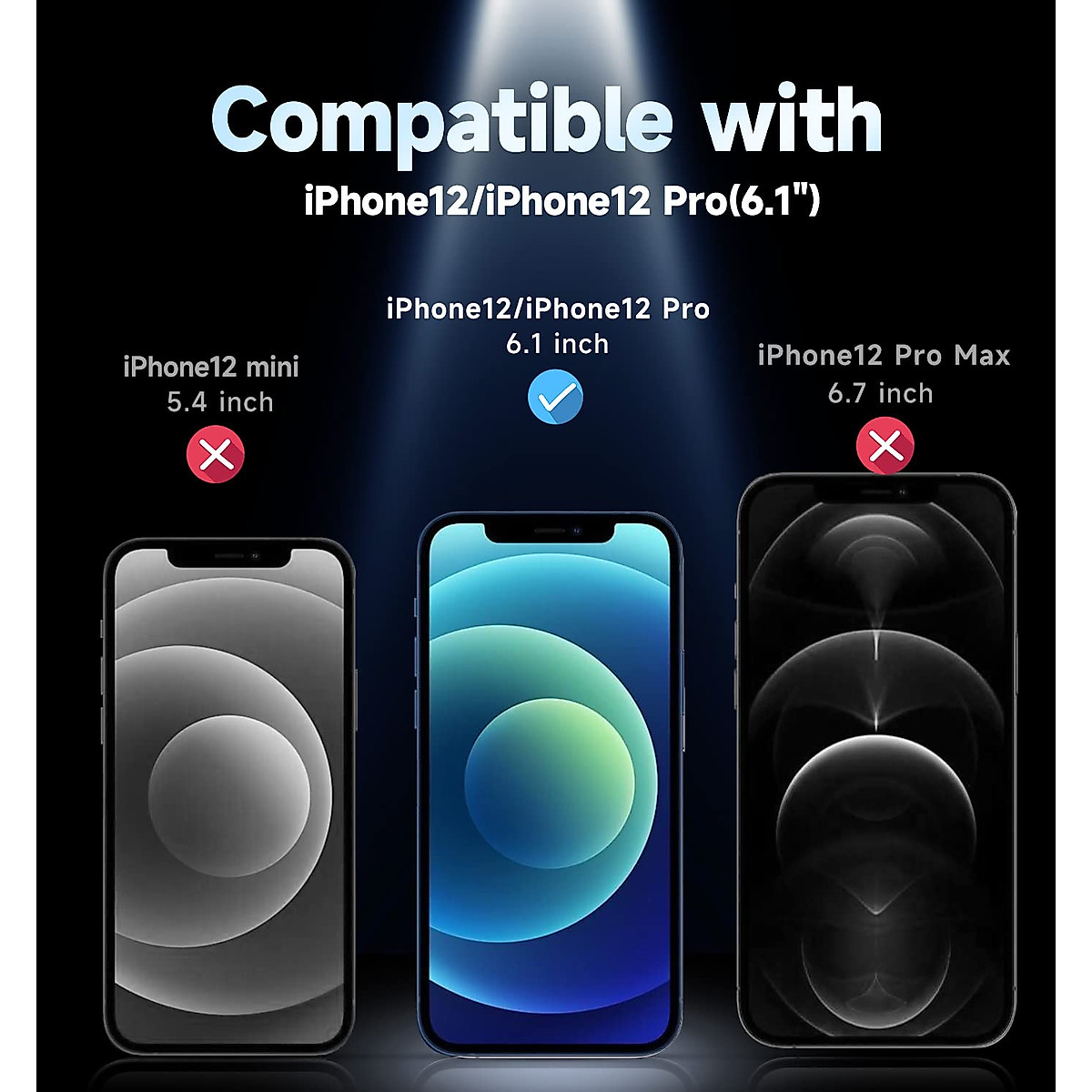 MAGIC JOHN 2 Pack for iPhone 12/iPhone 12 Pro 6.1 inch Tempered Glass Screen Protector, Auto Dust-Elimination Installation, Bubble Free, HD Clear, Easy Installation