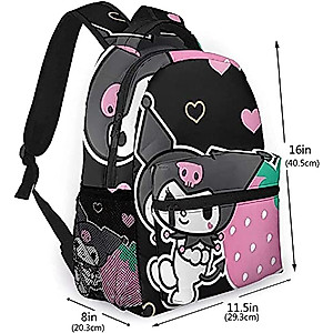 My Mel_ody And Kuromi Backpack Laptop Travel backpacks Durable Waterproof for School College Student