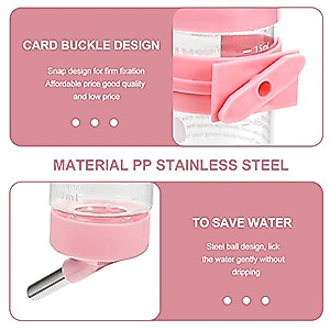 STOBOK 2Pcs Guinea Pig Water Bottle 80ml No Drip Small Animal Drinking Bottle Automatic Rabbit Water Feeder Hanging for Ferret Hedgehog Hamster Guinea Pig Chinchilla Pink