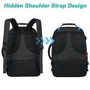 ZOMFELT Carry On Backpack, Travel Backpack for Men, 45L Flight Approved backpack with 3 Portable Packing Bags, 17.3 Inch Laptop Backpack, College Daypack, Water Resistant Business Weekender Bag