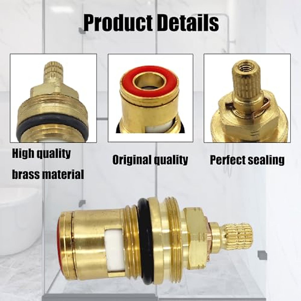 Ceramic Cartridge Assembly Compatible with T&S Brass Faucets, Temperature 40F-140F, Pressure 20PSI-125PSI, Hot Ceramic Cartridge faucet parts Replace 013787-45