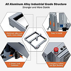 ATEZR P20 Plus 120W Laser Cutter with KA Air Assist, 20-24W Laser Power Laser Cutting and Engraving Machine for Wood and Metal, Large Working Area 17 x17 inch Compressed Spot Laser Engraver-Grey