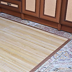 Bamboo Area Rug - 5x8 Bamboo Outdoor Rug All in One: Bamboo Rugs for Living Room, Outdoor Patio Rug, Kitchen Rug, Outdoor Carpet, Bamboo Rug for Entryway, Room Rug - Bamboo Floor Mat Large Light Brown