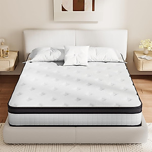 OAITE Queen Mattress-10-Inch Hybrid Mattress with Individual Pocket Springs and Memory Foam, Queen Size Bed in a Box,Breathable and Pressure-Relieving,Mattress Queen(80''*60''*10'')