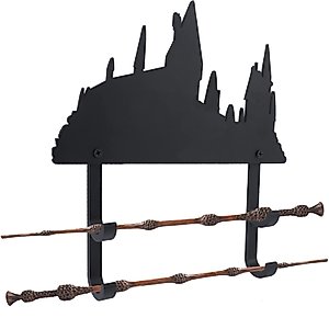 Biggun 2-Tier Wall-Mounted Pine Wood Magic Wand Display Stand - Black