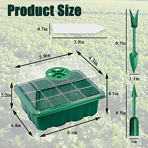 SPISFUD 10 Packs Seed Starter Tray , Humidity Dome with Seedling Starter Kits and Greenhouse Foundation Seed for Growing Starting( 120 Cell Trays)