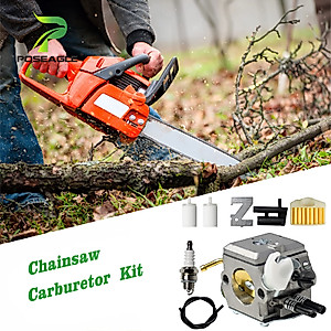 POSEAGLE 503281801 Carburetor with 575269103 Air Filter Assembly for Husqvarna 362 365 371 372 Chainsaw Replaces Husqvarna 5032818-01 5032832-03 503281801 503283203 Hd-12B