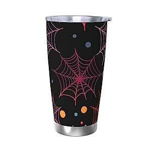 AYCZN Galaxy Cobweb 20 OZ Tumbler Stainless Steel Travel Coffee Mug, Halloween Spider Web Insulated Water Bottle with Lid and 2 StrawsLeakproof Thermal Cup