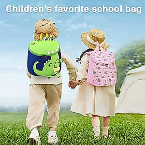 Bluboon Toddlers Backpack for Girls Cute Preschool Backpack 3D Schoolbag Toddler Bookbag for Kids (Dinosaur Green)