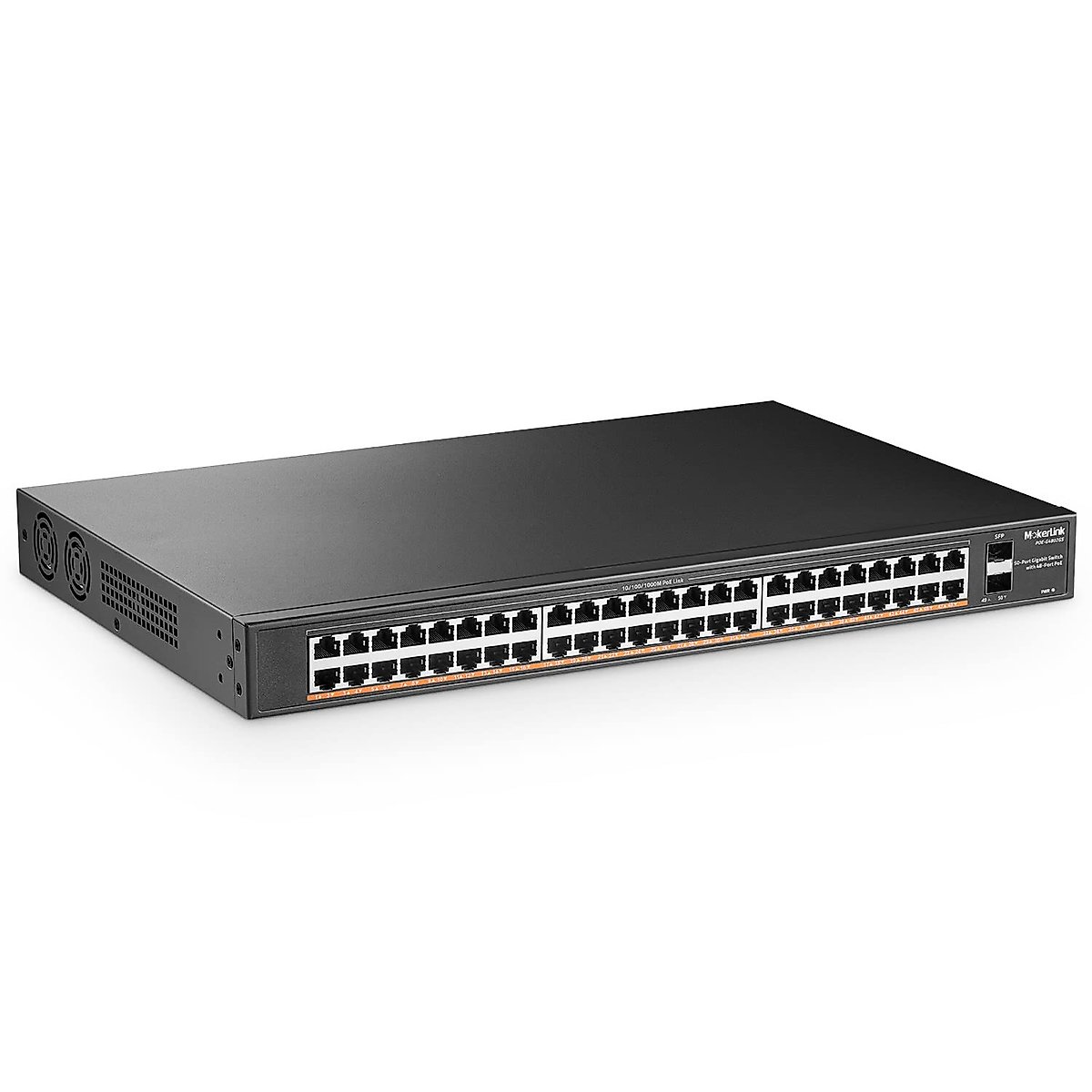 MokerLink 48 Port PoE Gigabit Switch with 2 Gigabit SFP, 800W IEEE802.3af/at AI Detection, Metal Rackmount Unmanaged Plug and Play Ethernet Switch