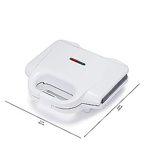 Amazon Basics Waffle Maker 2-Slices White with Non-stick coating and Easy to Clean, 700W