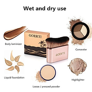 GOERTI Self Tanner Brush, Kabuki Brush for Body, Professional Body Makeup Brush for Flawless Leg Makeup, Bronzer Shimmer Glow Blend Brush, High Density Foundation Brush Makeup Brush for Cream