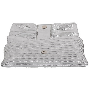 JNB Metallic Quilted Envelope Clutch,Sv44
