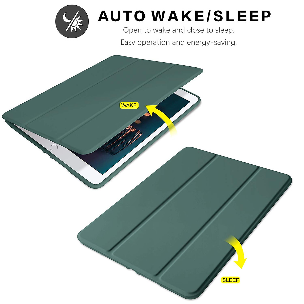 BENTOBEN Case for iPad Air 10.5" (3rd Gen) 2019 / iPad Pro 10.5" 2017 with Pencil Holder, Premium Protective Tablet Case Slim Soft TPU Back Smart Cover Auto Sleep/Wake for Apple iPad Air 3, Dark Green